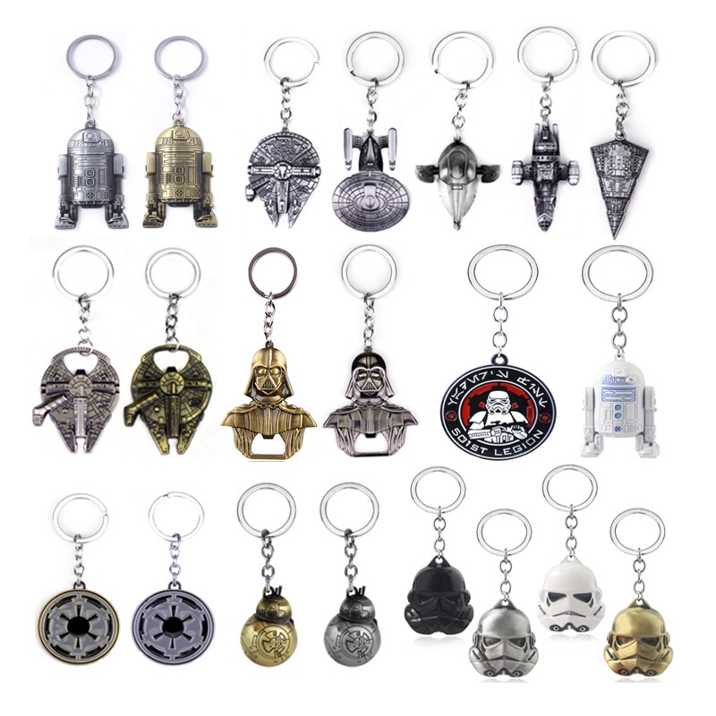 Star Wars 9 Skywalker Rise Black Samurai White BB8 Spaceship Keychain ...