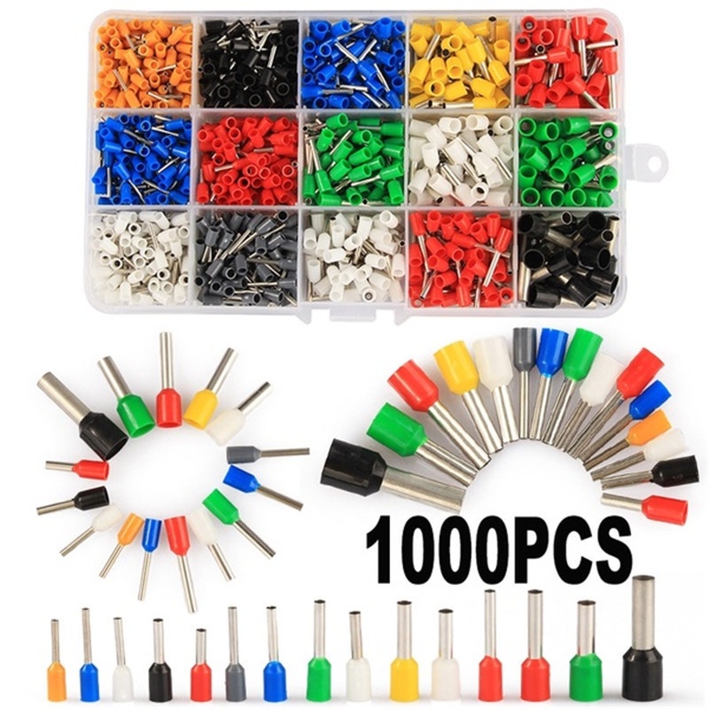 1,000pcs European Style Tube Type Terminal Insulated Pin Type Terminal ...