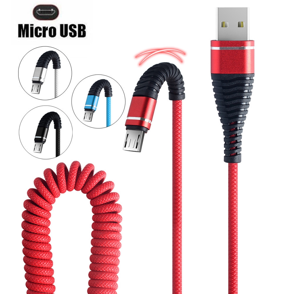 Retractable Spring Data Cable micro Suitable For Apple type-c/Android ...