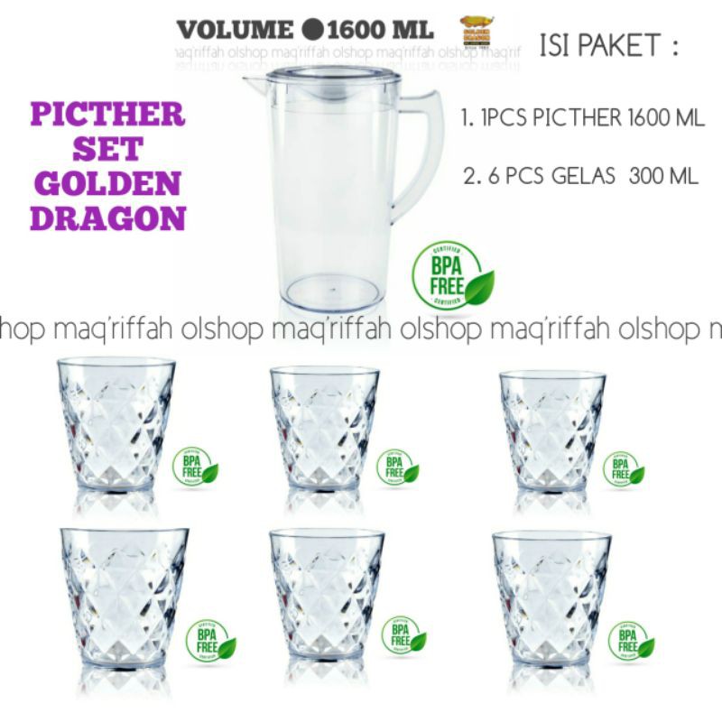 A set Of golden dragon Melamine Teapot|Golden dragon Acrylic Picther ...