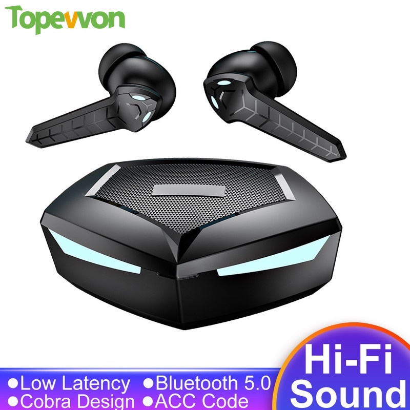 Topewon Gaming TWS Earphone Stereo Game Bluetooth Headphone Wireless ...
