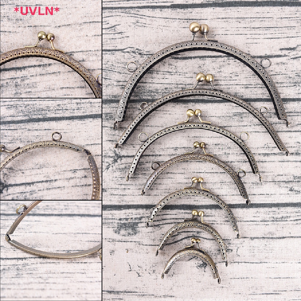 UVLN> Retro Alloy Metal Flower Purse Bag DIY Craft Frame Kiss Clasp ...