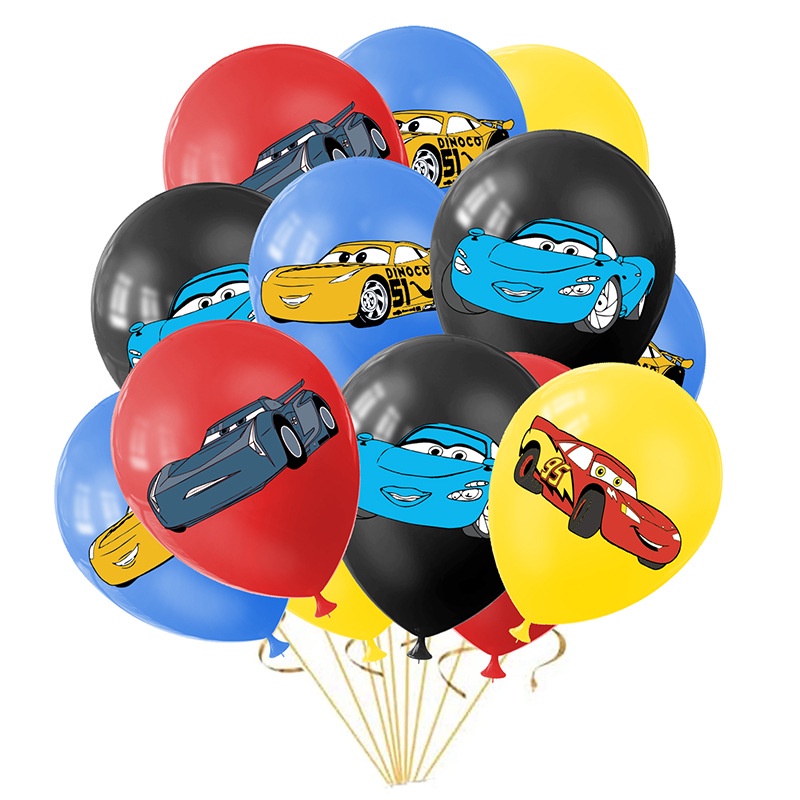 16pcs Cars animation theme children's birthday party decoration latex ...
