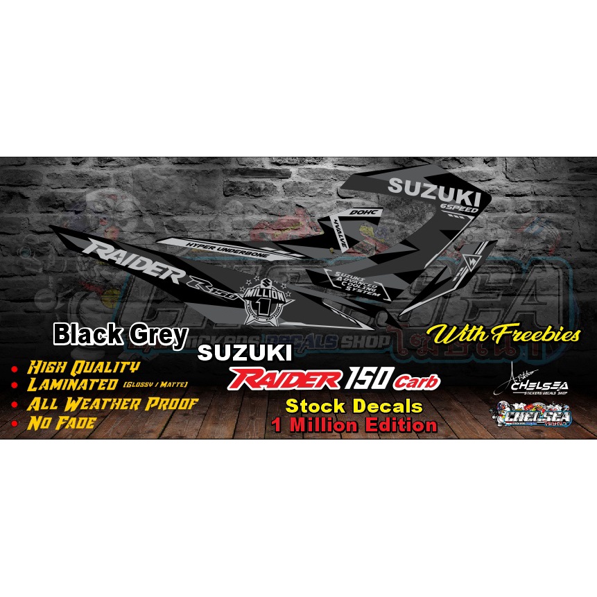 Suzuki Raider 150 Carb 1 Million Edition Stock Decals / Stickers With ...