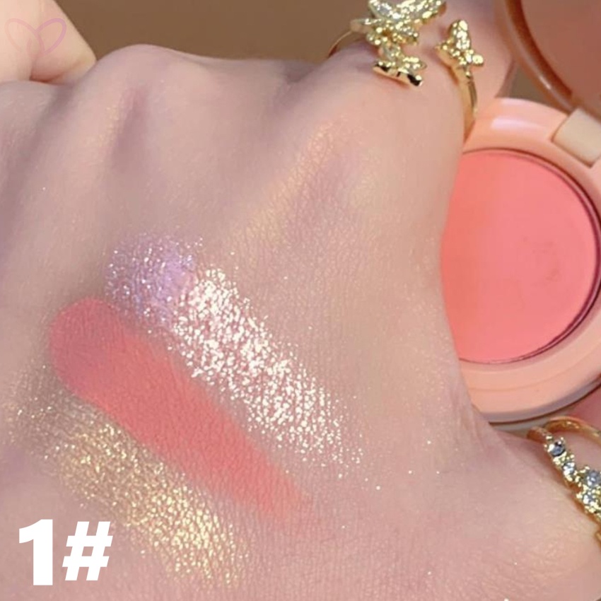 Pudaier Matte Highlighter Blush 3 In 1 Palette Pearly Blush Shiny ...