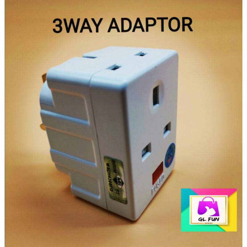 13A 3way Adaptor With Neon | Shopee Philippines