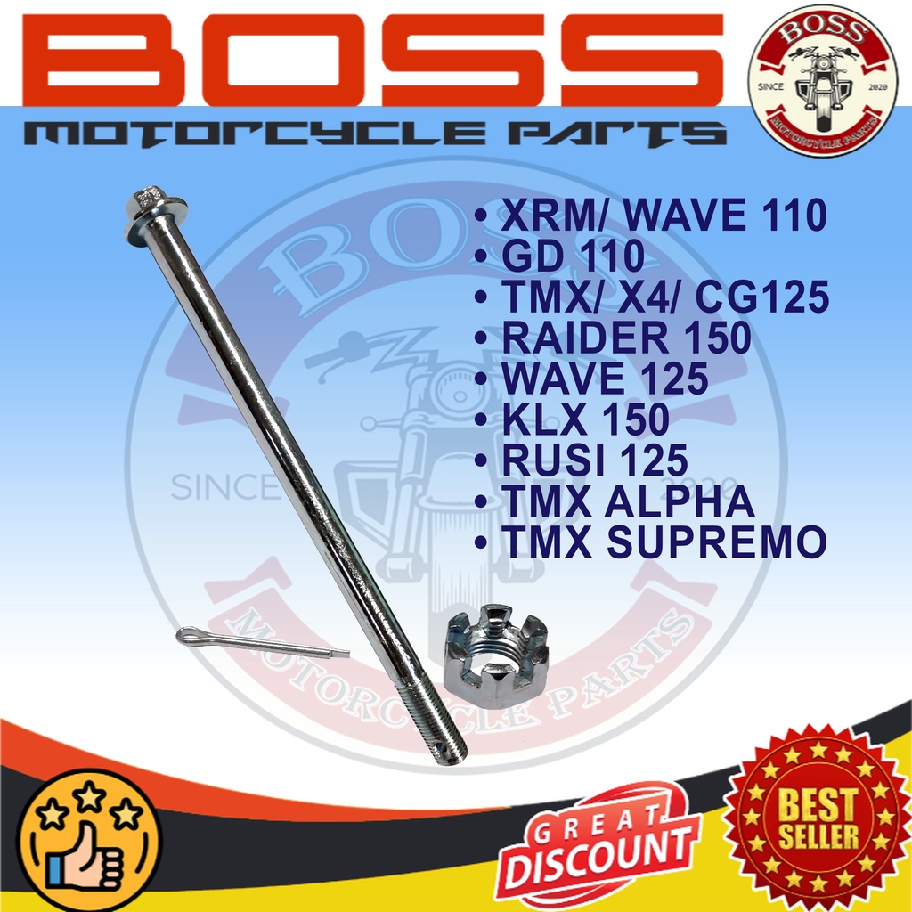 Motorcycle Front Axle (FAX) XRM/WAVE/RAIDER/TMX/X4/CG125/KLX/GD110 ...