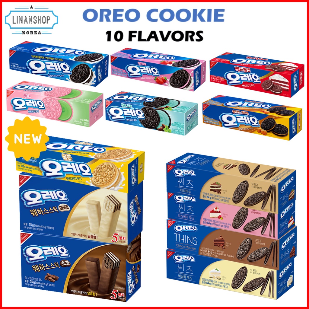 [OREO] Collection Korean Oreo Cookie Snacks | White Cream, Black Pink ...