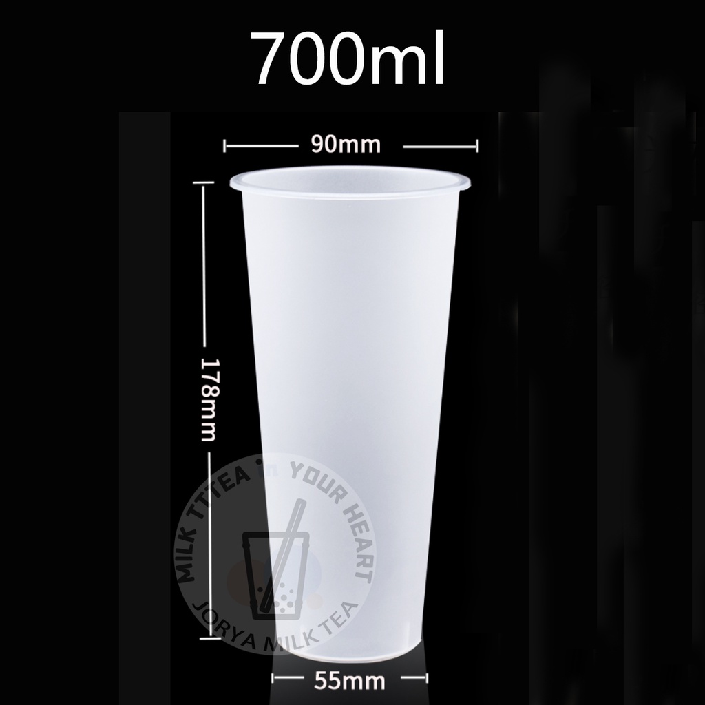 50pcs 90mm Milk Tea Cup Frosted Hard Cup Plastic Cup Juice Cup With ...