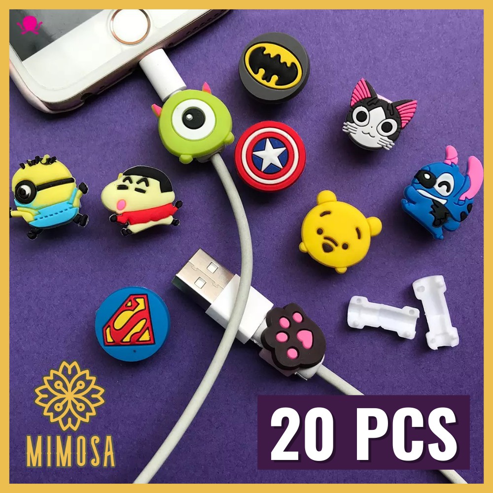 MIMOSA (20 Pieces) Charging Cable Lock All Designs Available: Anti ...