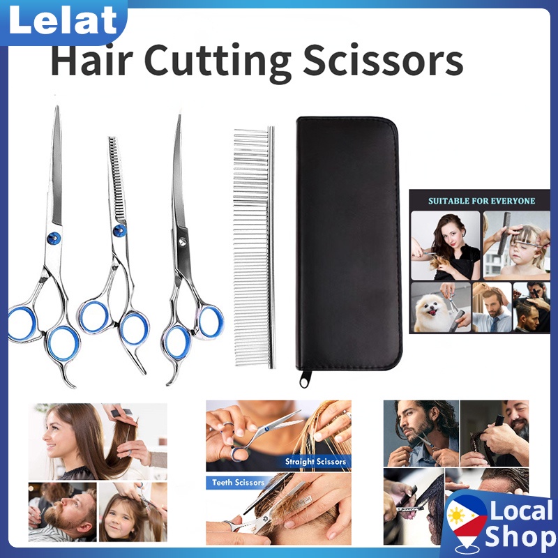 Hair Cutting Scissors Stainless Steel Barber Salon Scissor Thinning ...