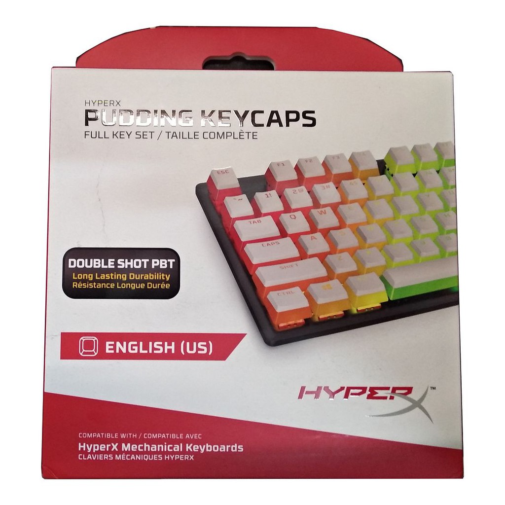 HyperX Pudding Keycaps PBT Upgrade Kit (White , 104 Keys, English US ...