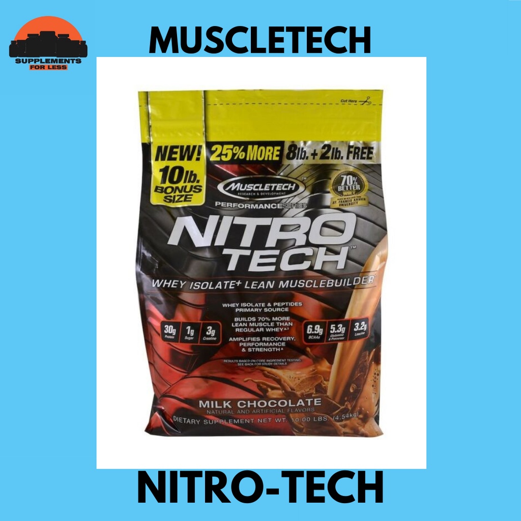 Muscletech Nitro-Tech (10 lbs) with FREE Shaker / Gym Towel | Shopee ...