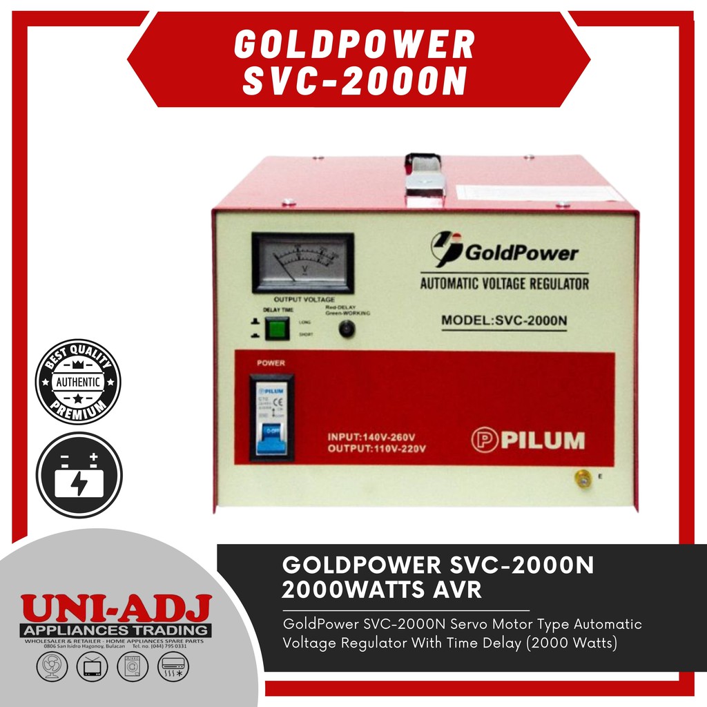 GoldPower SVC-2000N Automatic Voltage Regulator With Time Delay (2000 ...