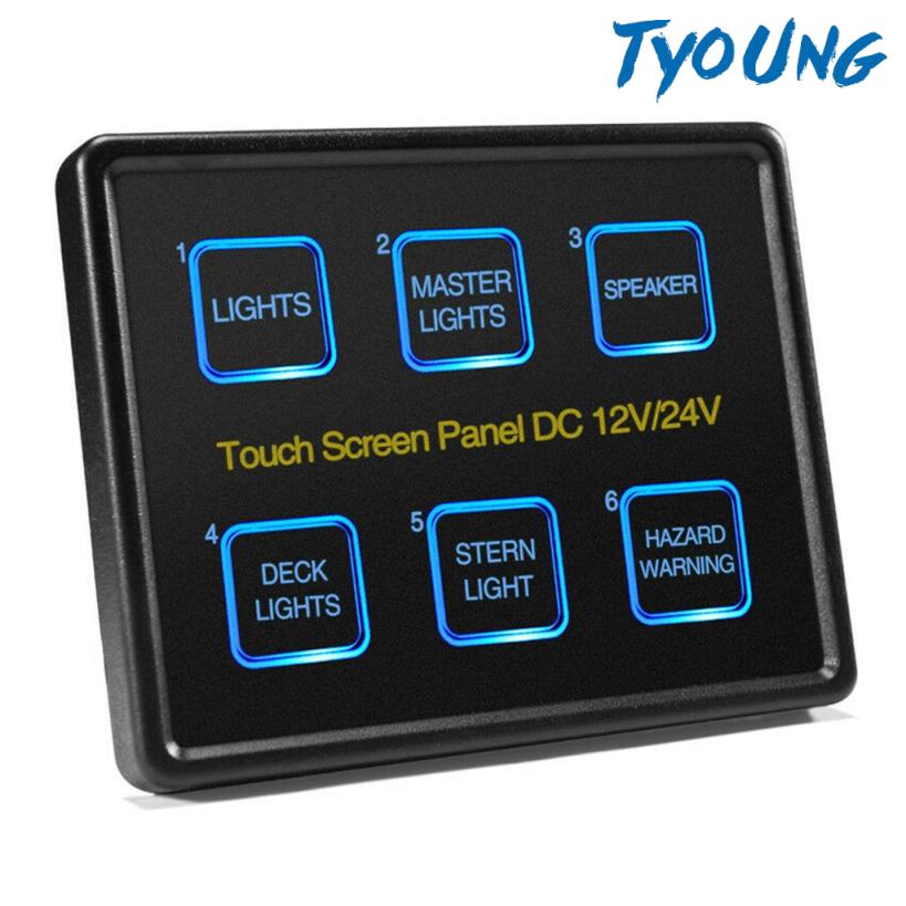 12V 24V 6 Gang Touch Screen Switch Control Panel for Truck | Shopee ...