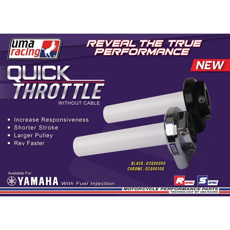 UMA RACING Y15ZR QUICK THROTTLE / FAST THROTTLE (BLACK) | Shopee ...