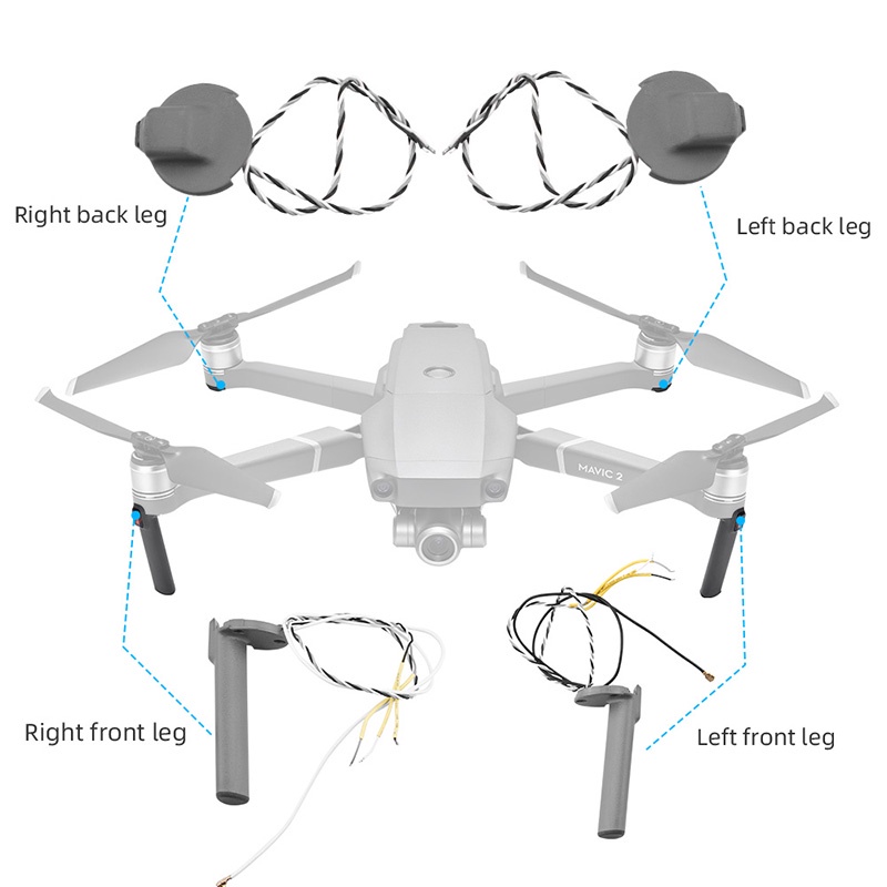 Landing Gear Leg Repair Parts for DJI Mavic 2 Pro Zoom Drone Right Left Front Leg Feet Base Feet ...
