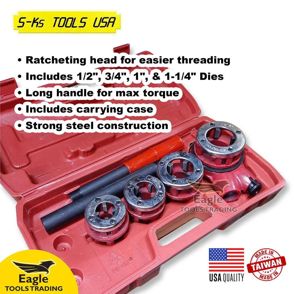 Pipe Threader Die Set Type 62 NPT Thread Ratchet Die Stocks Sks Tools ...