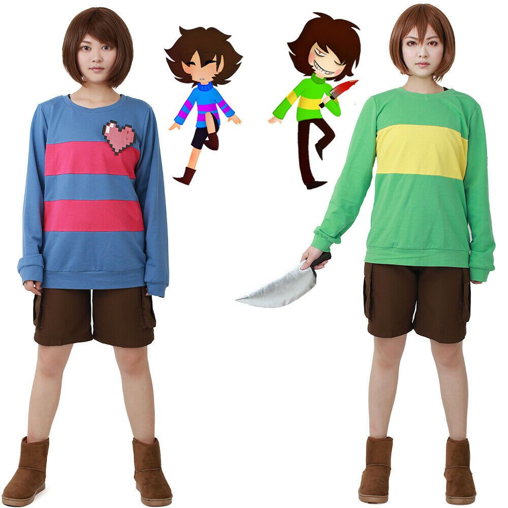 Anime Game Undertale Chara Frisk Cosplay Costume Necklace High Collar ...