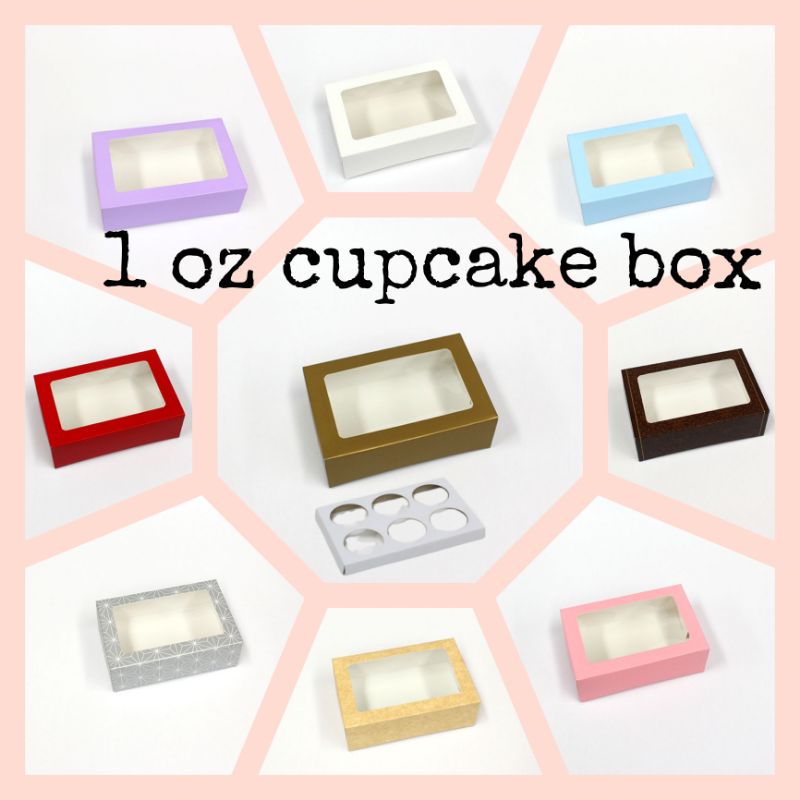 1 oz Cupcake Box with 6 holes (4x6x2 in.) holder included | Shopee ...