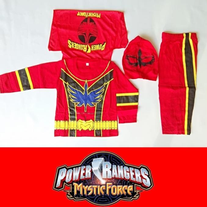 MERAH Mystic Force Red Power Ranger Superhero Children's Costume Suit ...