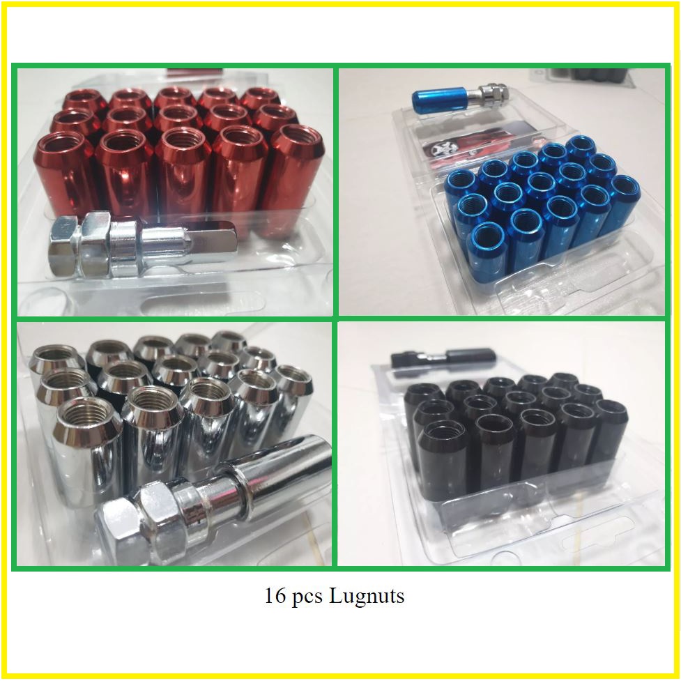 Racing Nuts Lugnuts 1.25 Lock Nut Car Wheel 16pcs M12 x 1.25 19mm ...