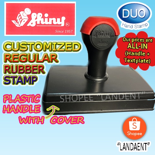 Shiny Duo Customized Regular Rubber Stamp with Plastic Handle with ...