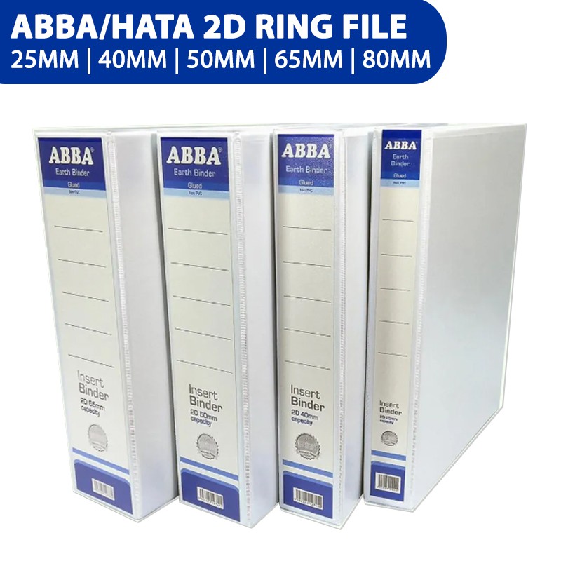 LTH Abba / Hata / Elephant 2D Ring File PVC Arch File Hard Cover White ...
