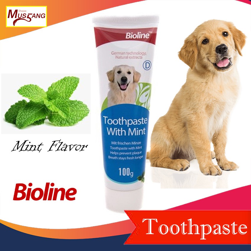 Bioline Toothpaste with Mint Flavor Dental Care Pet Dog Toothpaste 100g ...