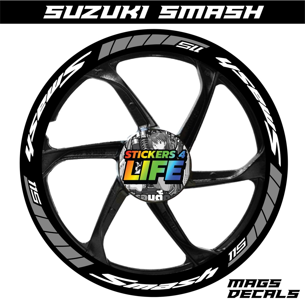 Suzuki SMASH 115 2022 Mags Sticker Decals Set (Front & Rear) (with ...