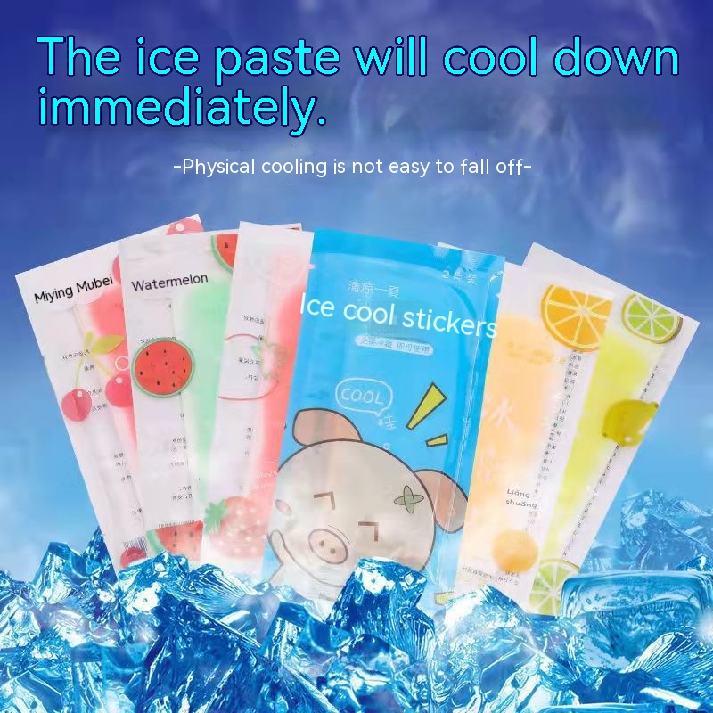 Hot selling cooling cartoon cute fruit ice cold paste essential for ...