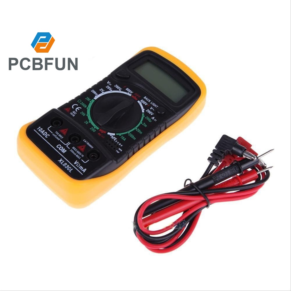 Pcbfun Xl830L Digital Multimeter Portable Multi Meter Ac/Dc Voltage Amp ...