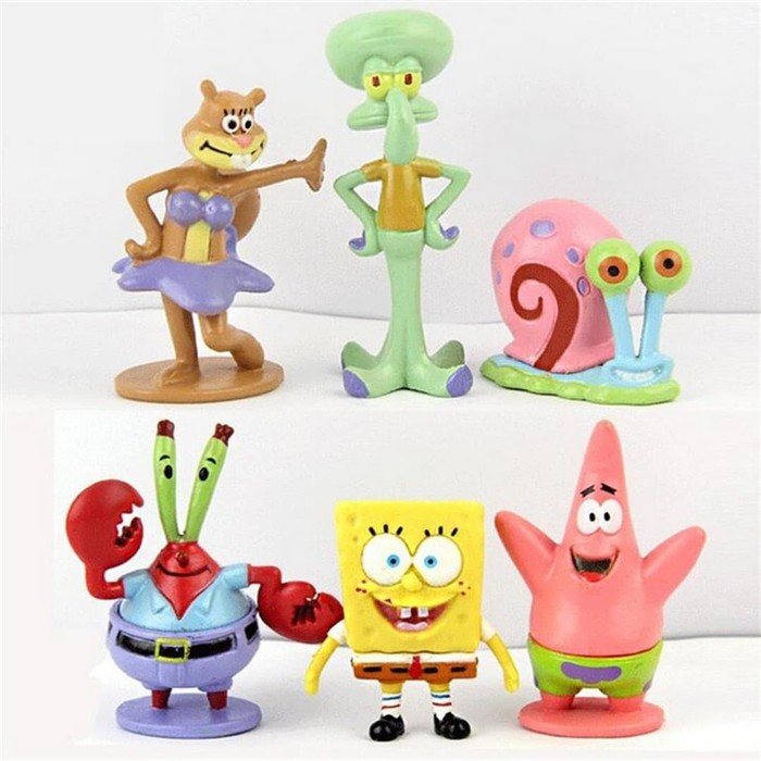 Spongebob Squarepants Action Figure Toy Cake Topper Set | Shopee ...