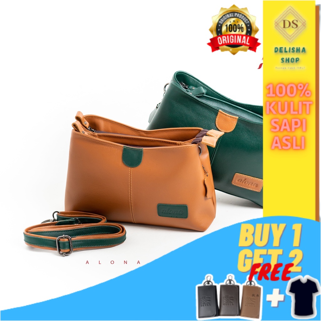 Women's Sling Bag Alona Ruby Bag Genuine Leather (Ori Alona Leather) | Shopee Philippines