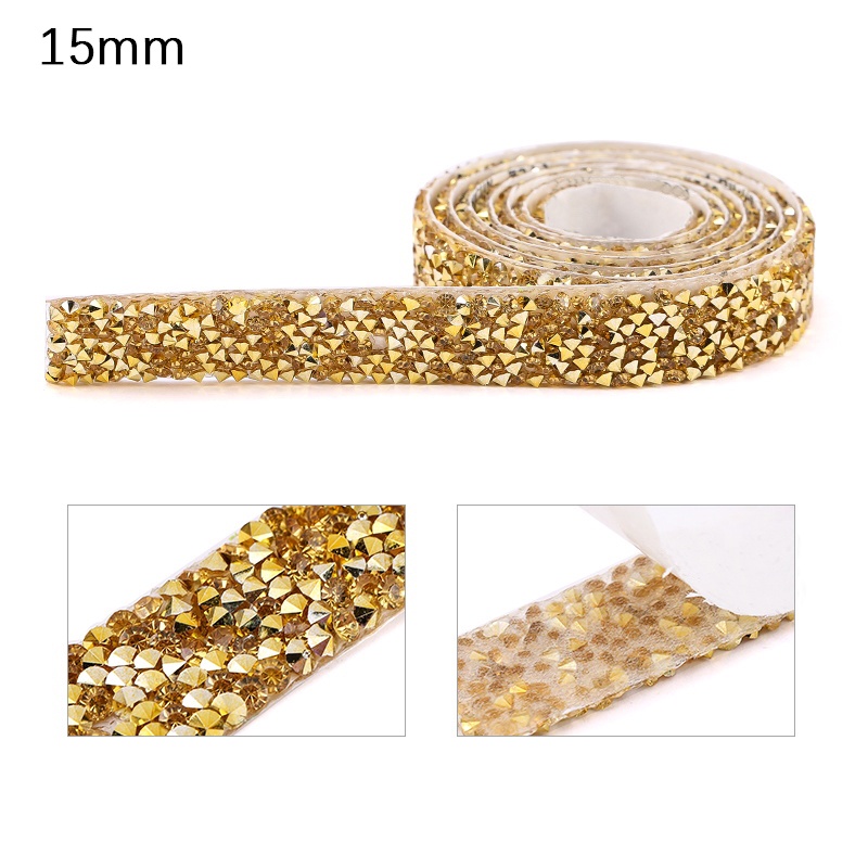 QIAO Self-adhesive Rhinestones Trim Glitter Crystal Tape Strass Ribbon ...