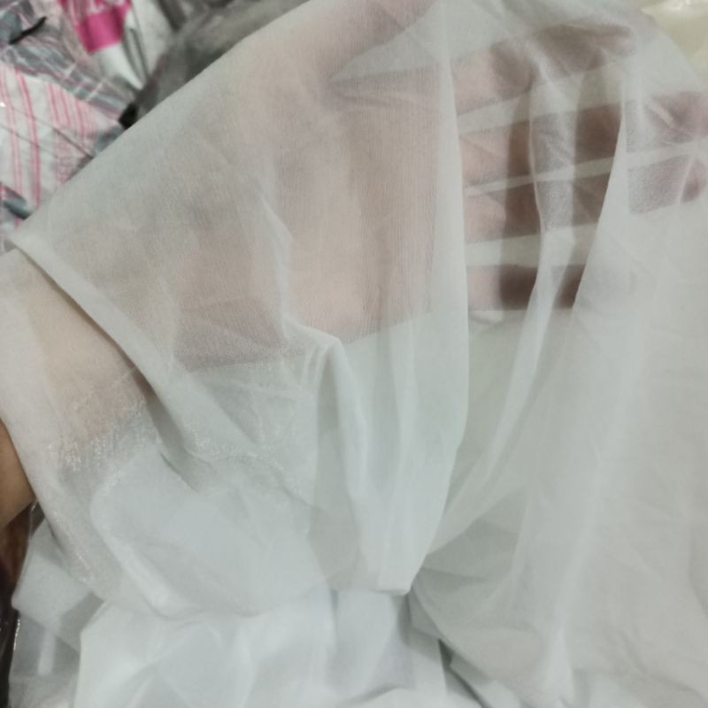 Clear chiffon fabric, thin material for curtains, dress lining ...