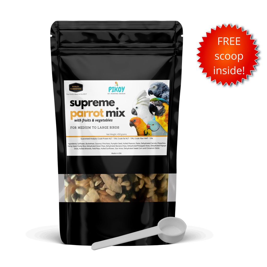 SUPREME PARROT MIX 450gm - Premium Nuts, Seeds, Grains, Fruits ...