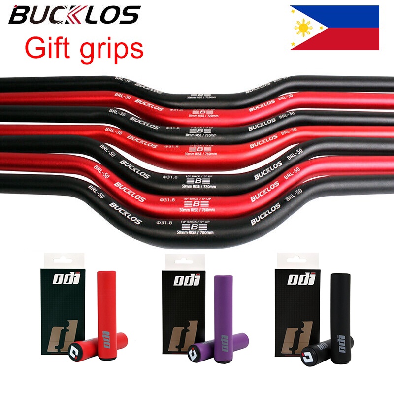 BUCKLOS MTB Handlebar 31.8mm Bike Handle 30/50/90mm Riser Auminium ...