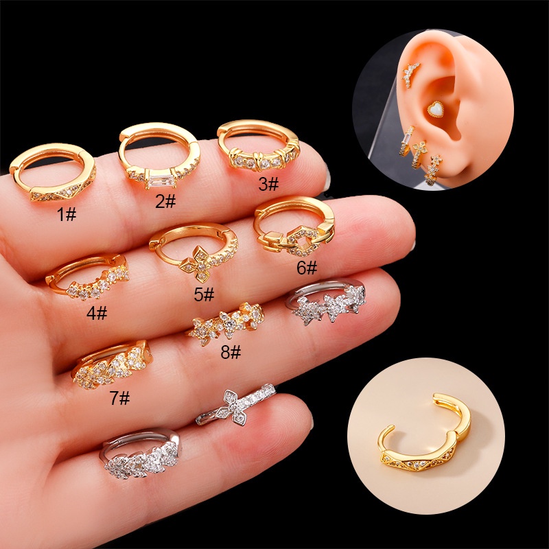 1 Piece Copper with Zircon Hoop Cartilage Helix Upper Lobe Pinna ...