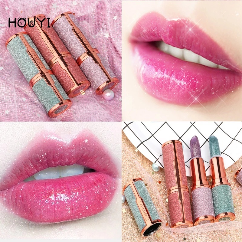 1 Pcs Bright Starry Sky Shiny Lipstick/ Temperature Color Changing Lip ...