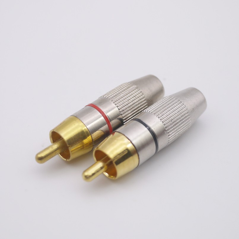【2pcs】RCA Plug Audio Video Locking Cable Connector Plug Titanize Connector | Shopee Philippines