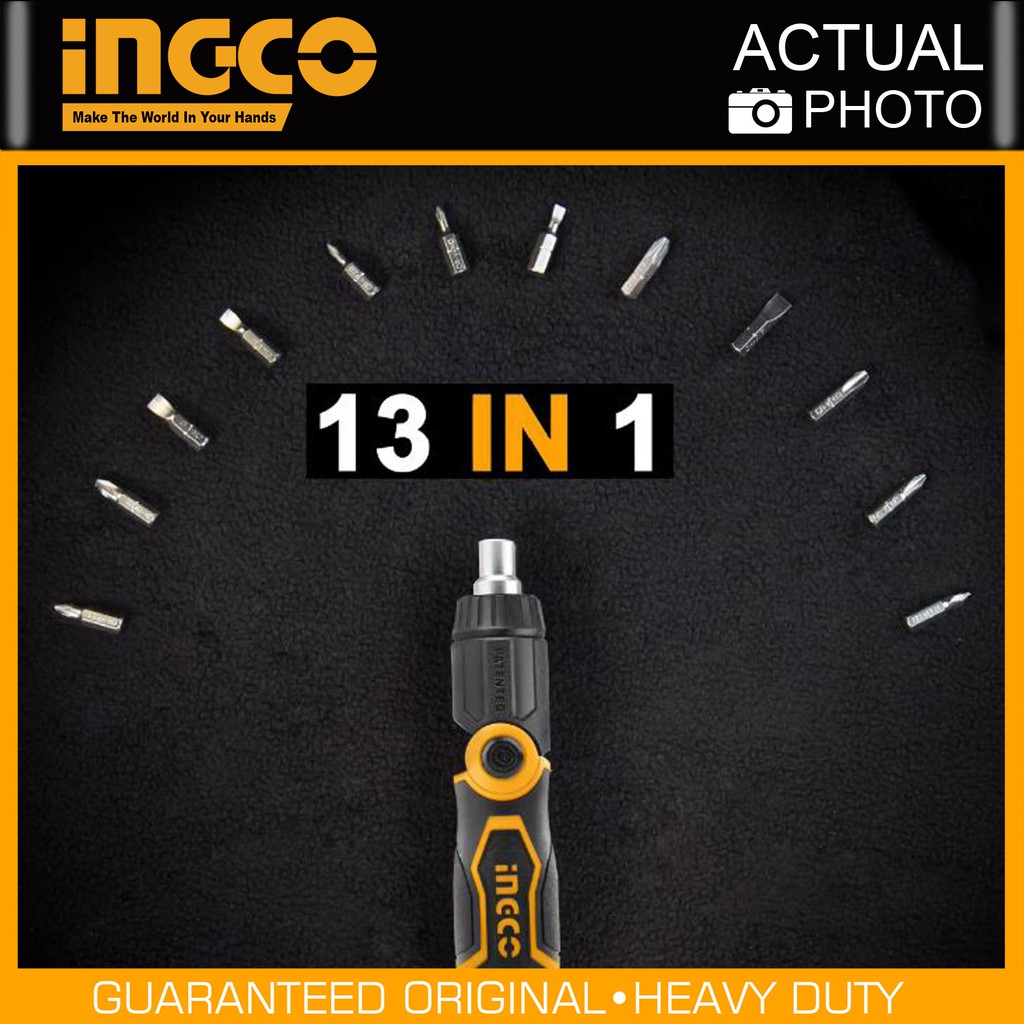 Ingco 13-in-1 Ratchet Screwdriver Set CR-V, Folding Handle AKISD1208 ...