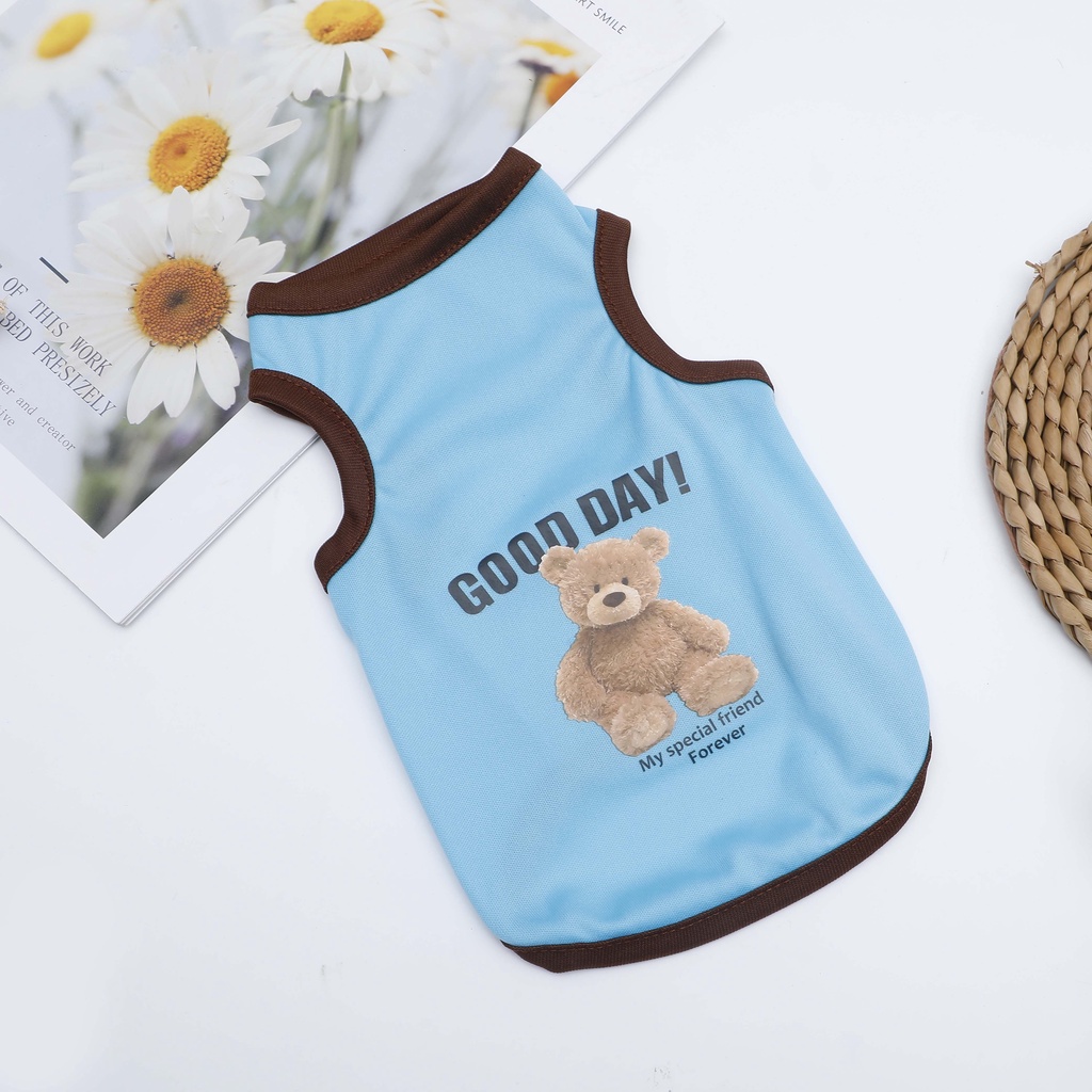 Cartoon Bear Dog Clothes Cute Cotton Pet T-shirt Cats Vest for Puppy ...