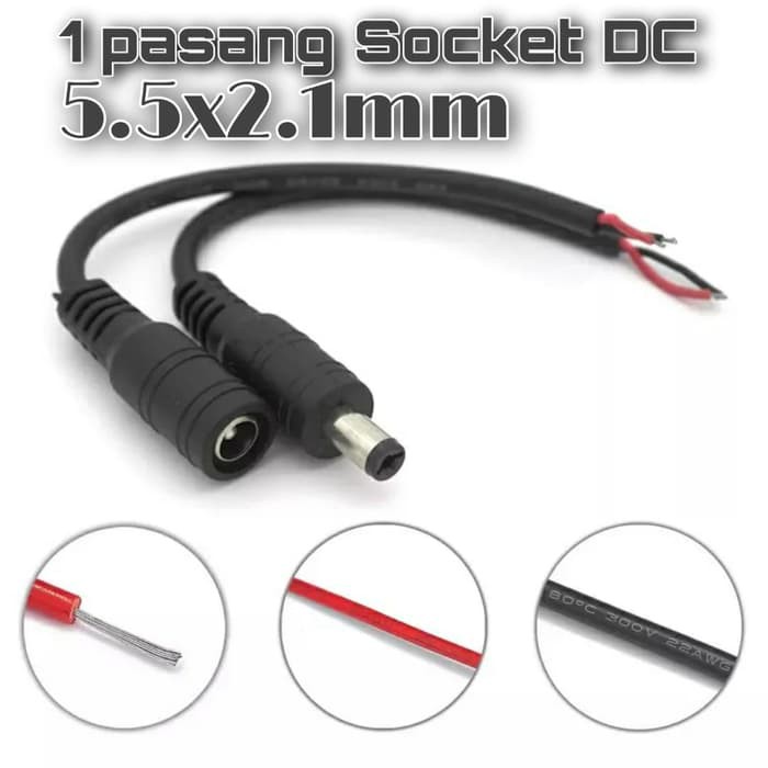 Power Connector Pair of DC CCTV Pump Jack Socket Monitor Plug | Shopee ...