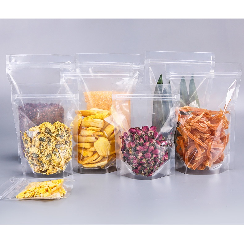 100 pcs Stand up clear pouch standup pouch resealable plastic bag (14 ...