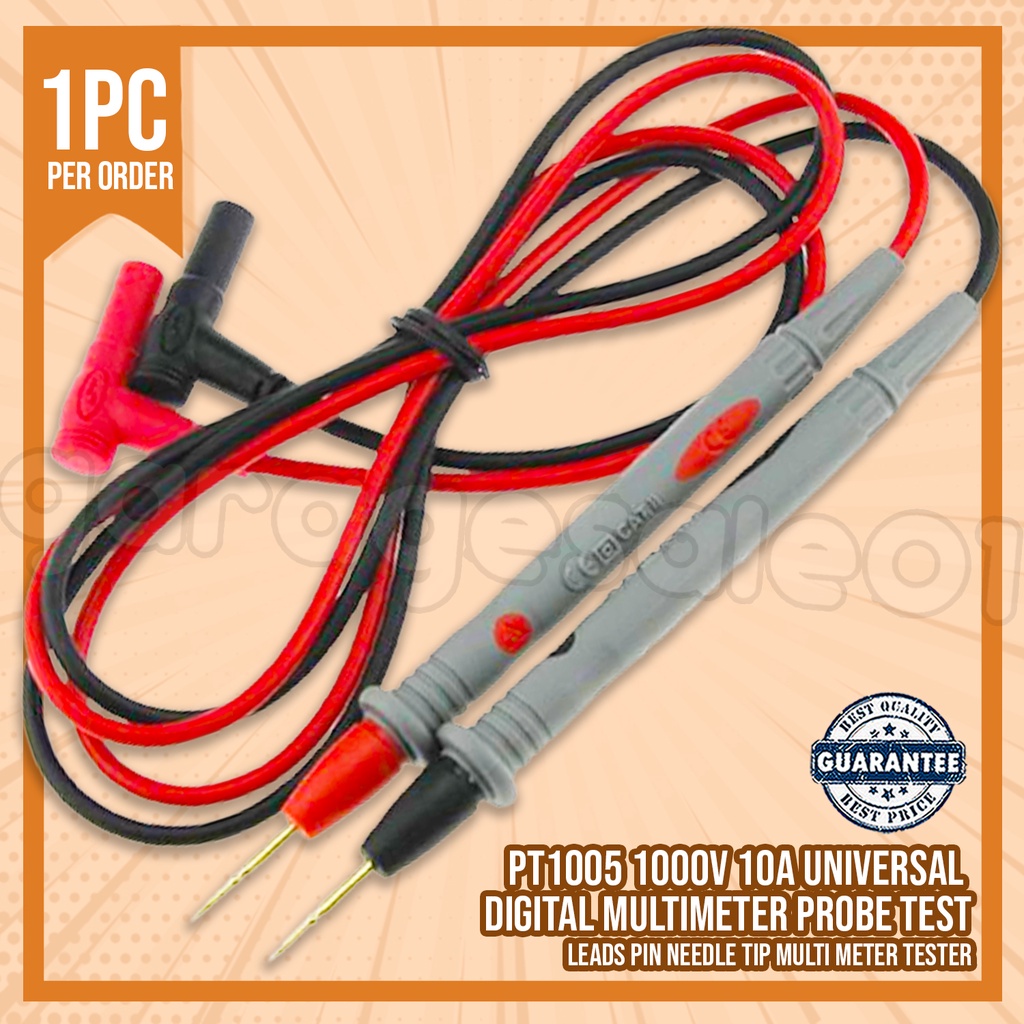 GS PT1005 Universal Digital Multimeter Test Leads – 1000V 10A Pin ...