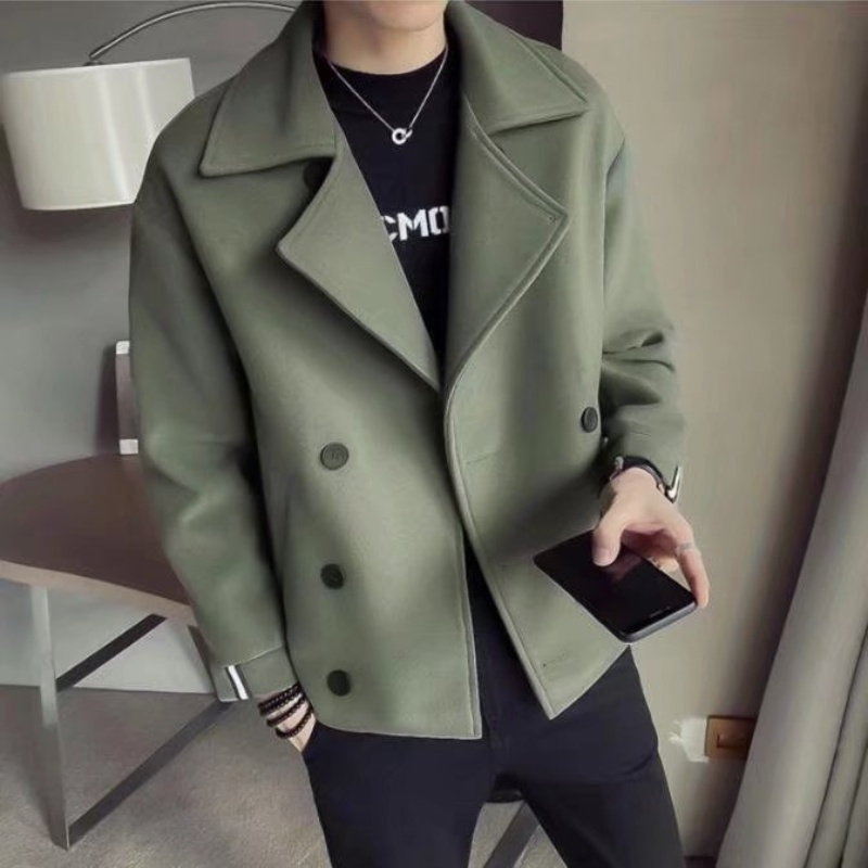 Winter Short Woolen Coat Men's Woolen Coat Short Nizi Coat Korean ...