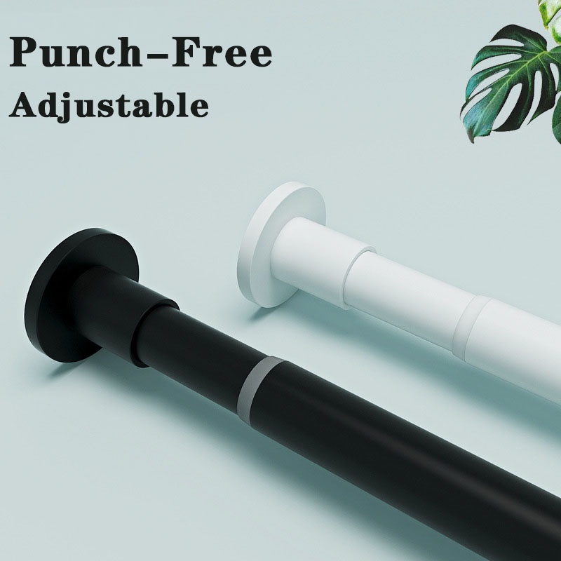 Telescopic Tension Rod Adjustable Curtain Rods Punch-free Clothes Rail ...