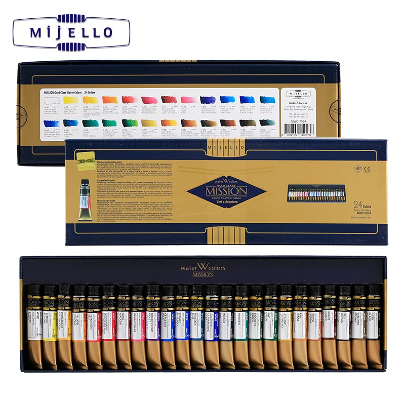 Mijello Mission Gold Class Watercolor HalfPan or Micro Pan Poured 24 ...