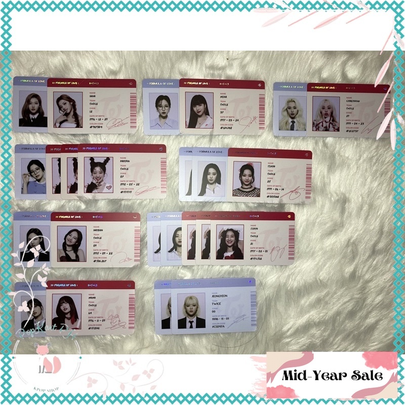 ONHAND] TWICE - FORMULA OF LOVE - ID CARD | Shopee Philippines
